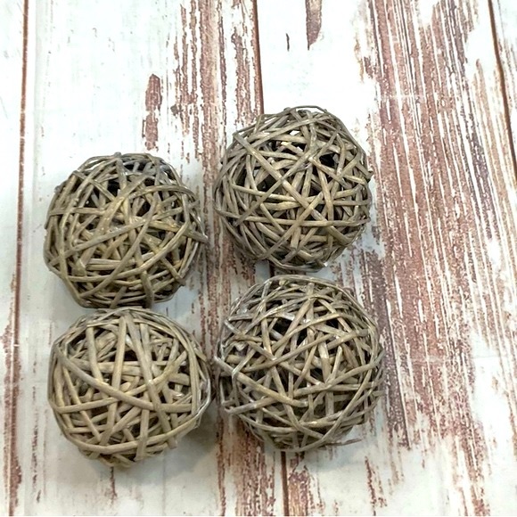 Accents | Wicker Rattan Balls 4 Pc Light Tan | Poshmark